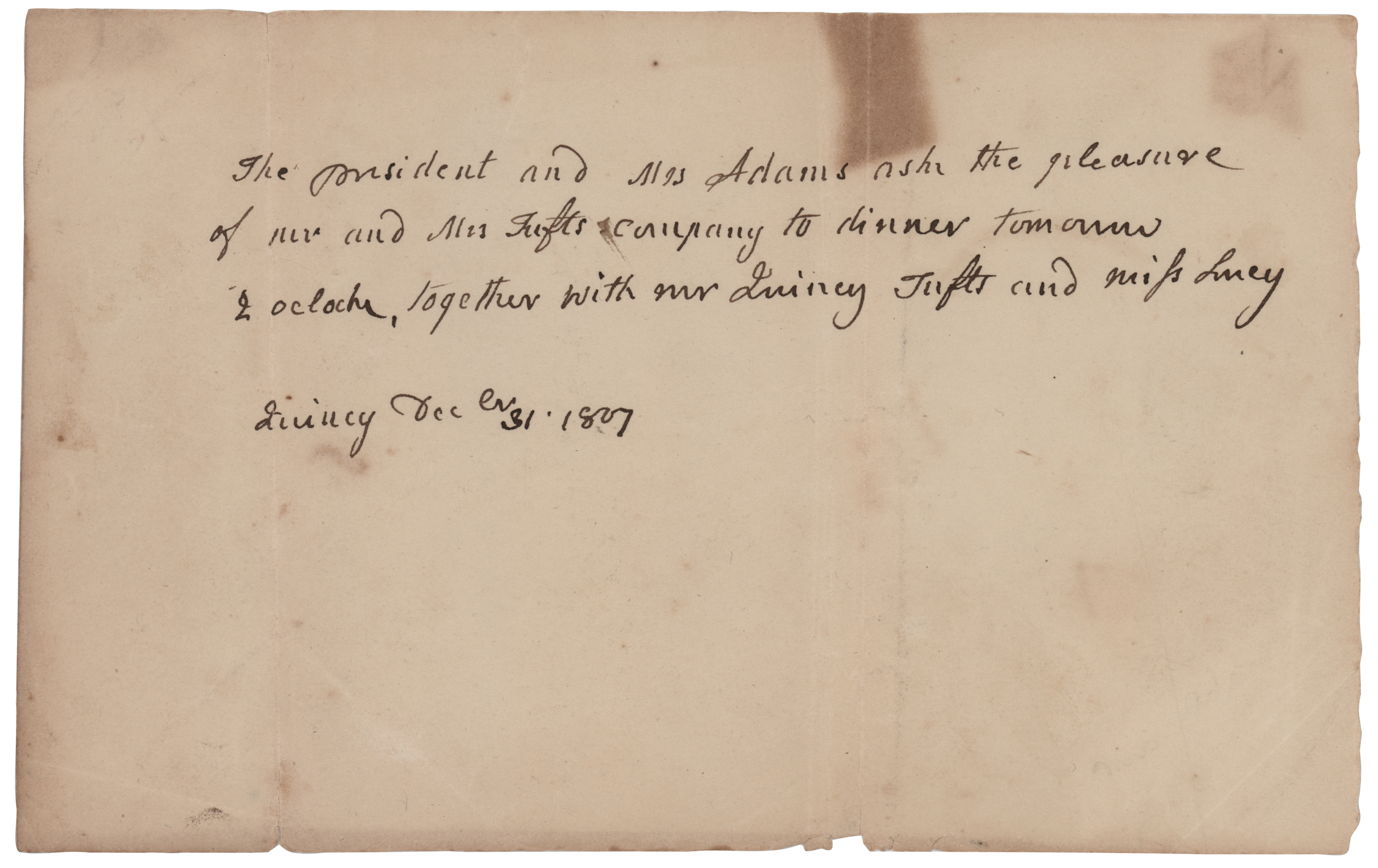Abigail Adams Third-Person Autograph Letter Signed: "The