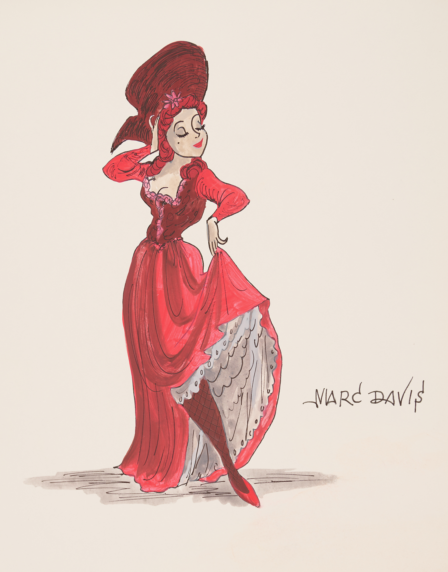 Pirates of the Caribbean ride concept painting by Marc Davis - 'Redd