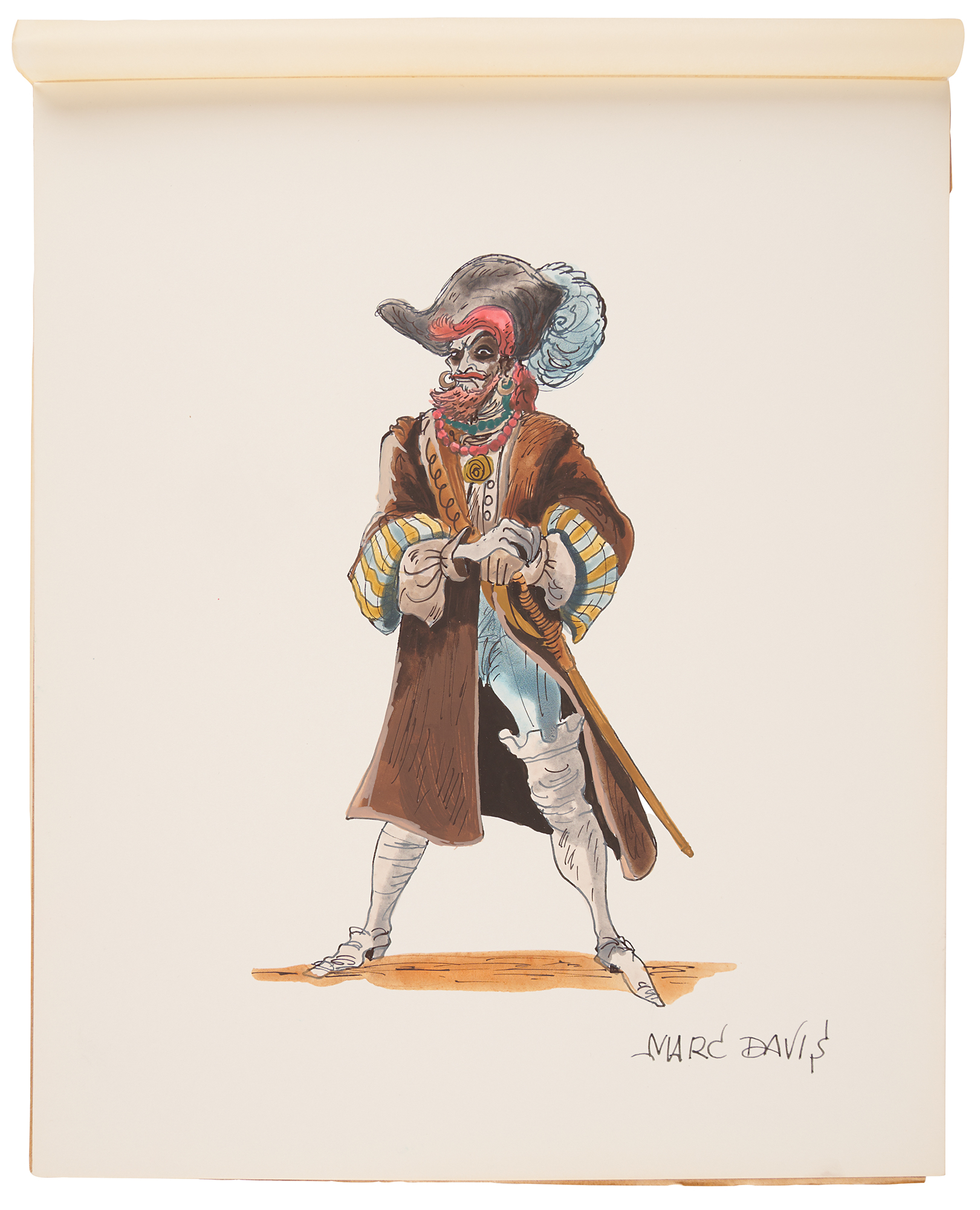 Haunted Mansion ride concept painting by Marc Davis - 'Captain