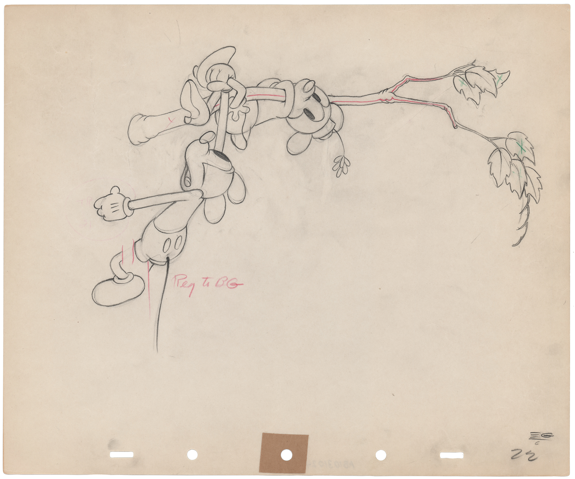 Mickey and Minnie Mouse production drawing from Mickey's Rival | RR