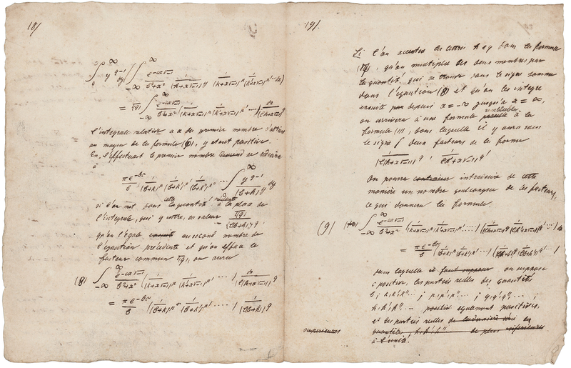 Peter Gustav Lejeune Dirichlet Handwritten Mathematical Manuscript for