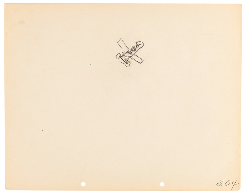 Mickey and Minnie Mouse production drawings (8) from Plane Crazy
