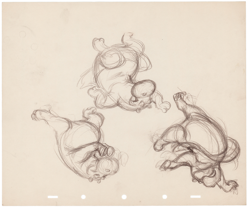 Hyacinth Hippo model sheet drawing from Fantasia | RR Auction