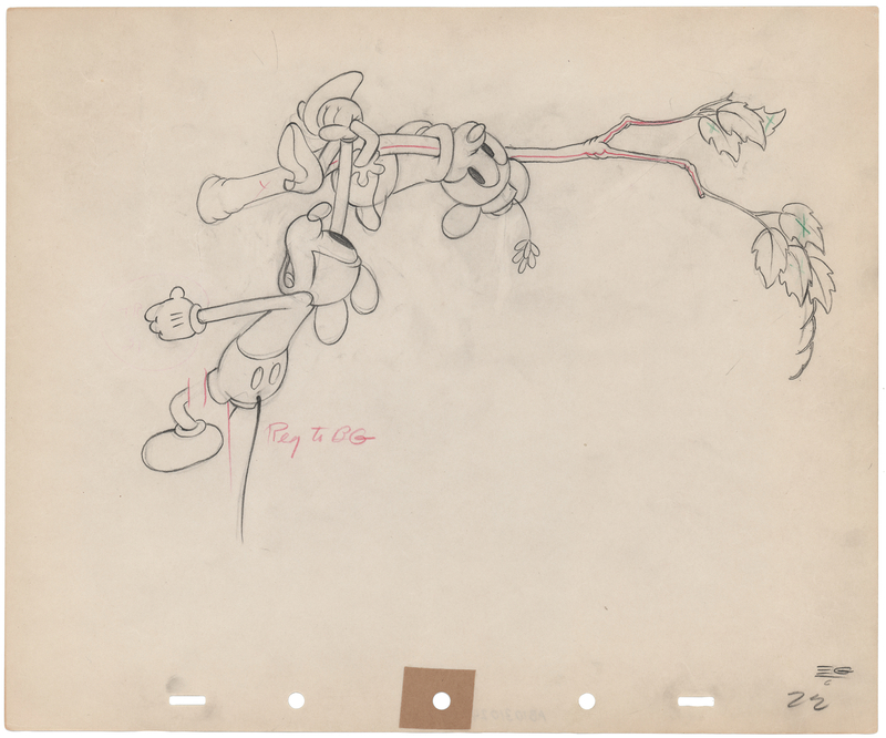 Mickey and Minnie Mouse production drawing from Mickey's Rival | RR
