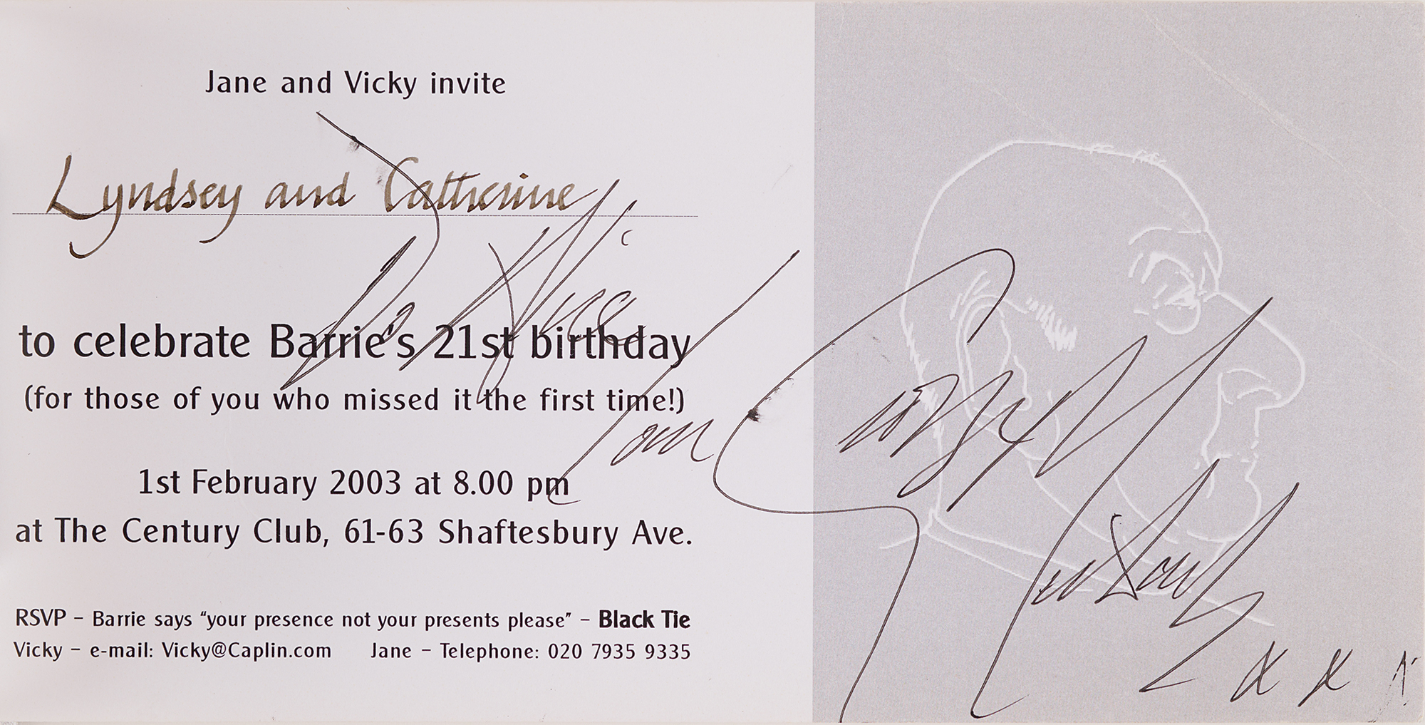 George Michael Signed Invitation | RR Auction