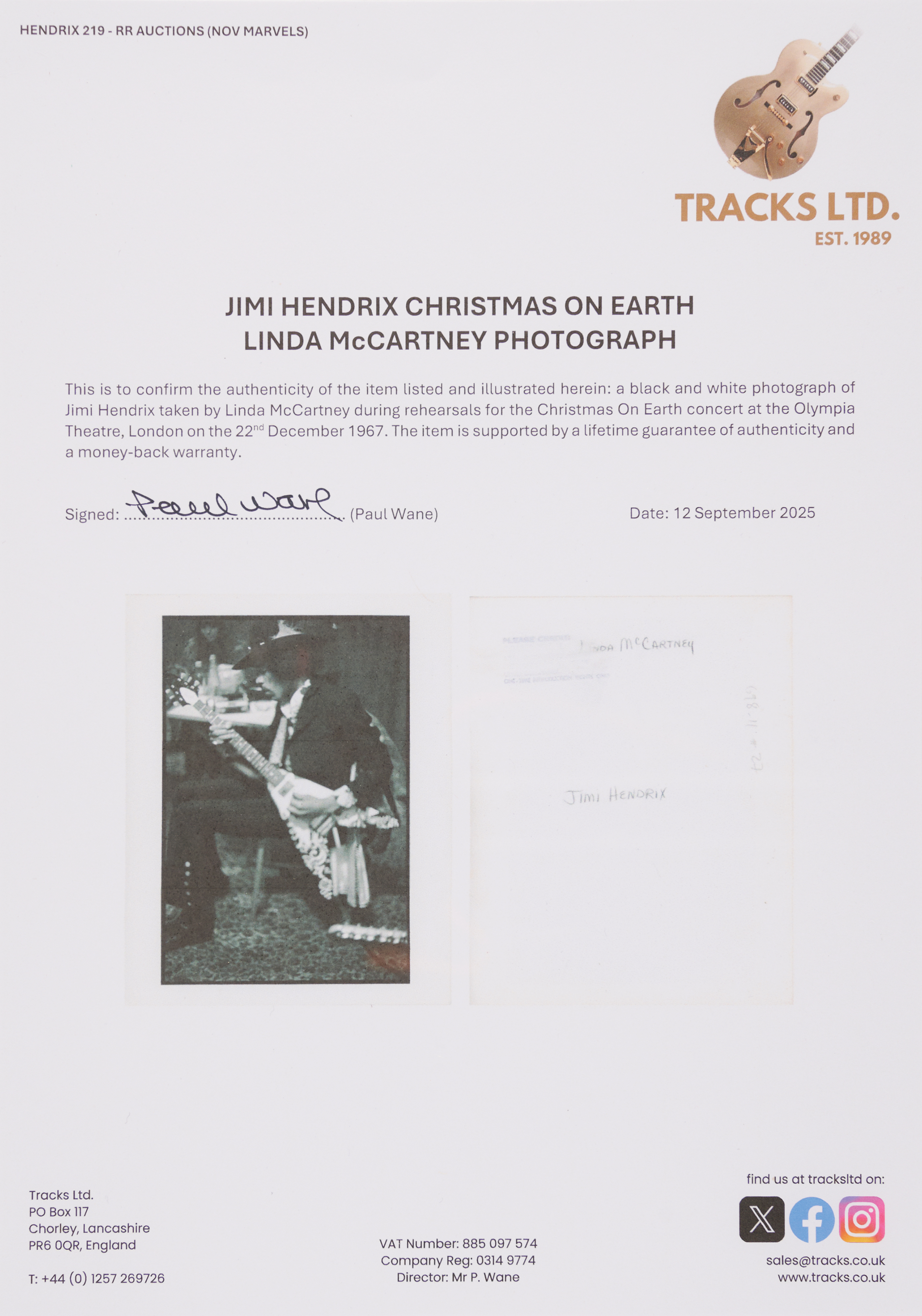 Jimi Hendrix: Linda McCartney Photograph | RR Auction
