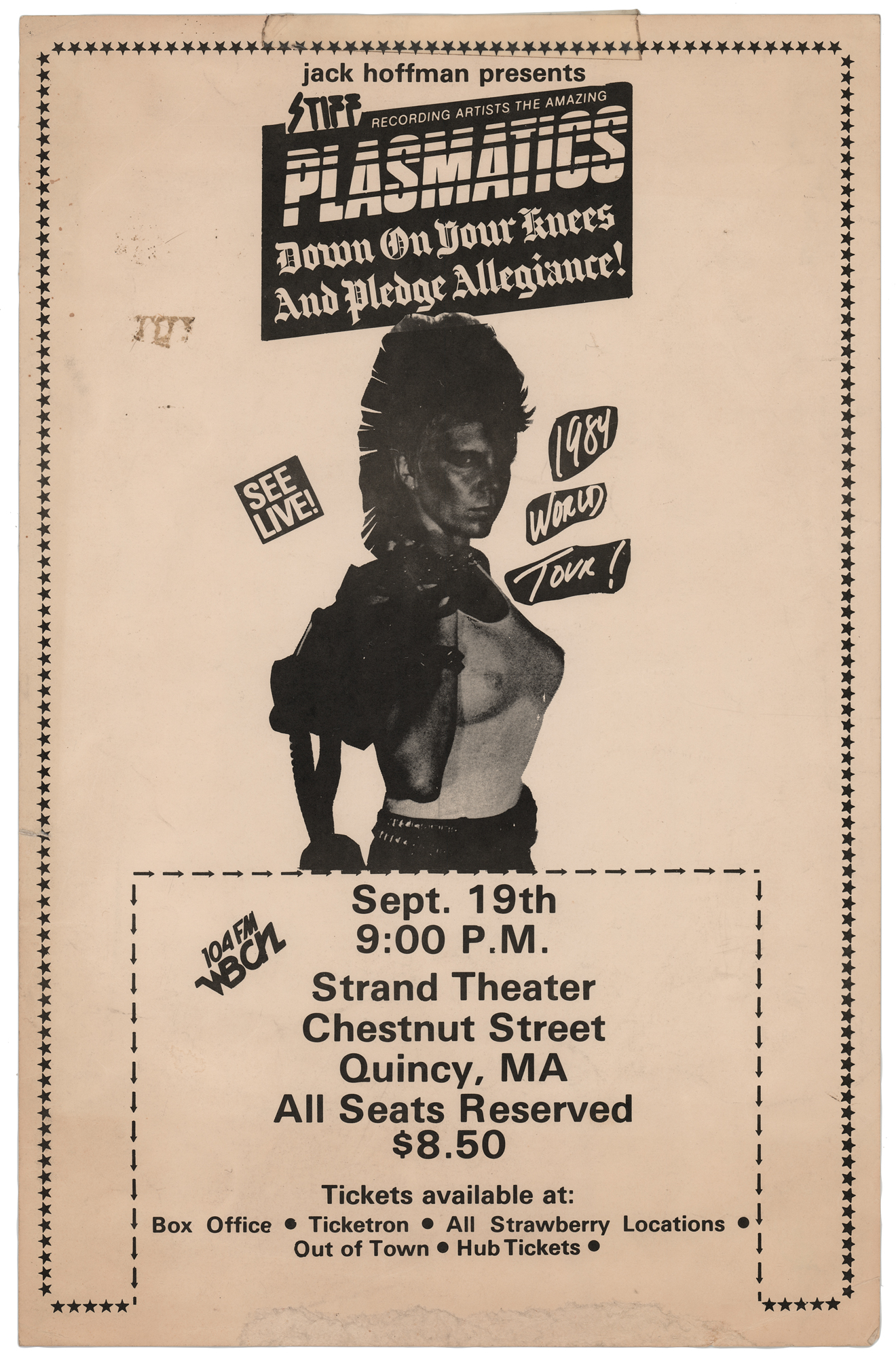 Plasmatics 1984 Concert Poster (Strand Theater) - 11˝ x 17˝