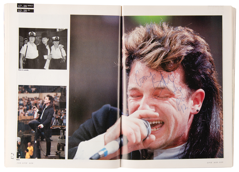 Live Aid Multi-Signed Book with Queen, David Bowie, Elton John, and