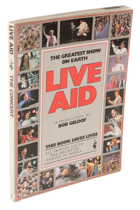 Live Aid Multi-Signed Book with Queen, David Bowie, Elton John, and