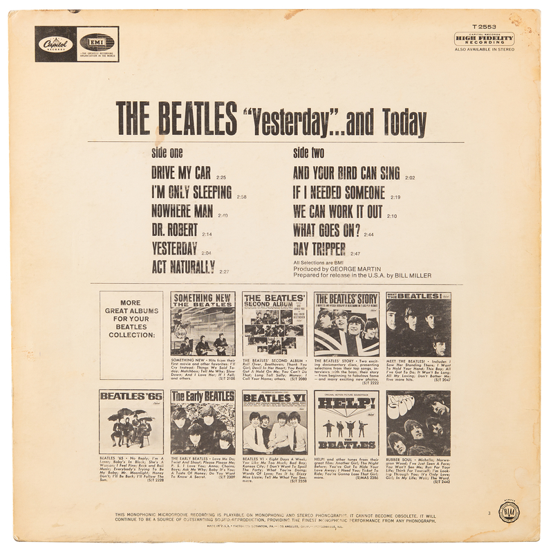 Beatles 'First State' Butcher Cover Album - Yesterday and Today (Mono)