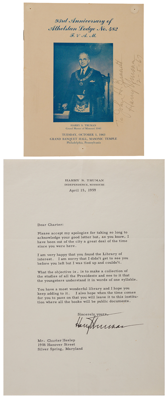 Harry S. Truman Typed Letter Signed and Signed Program | RR Auction