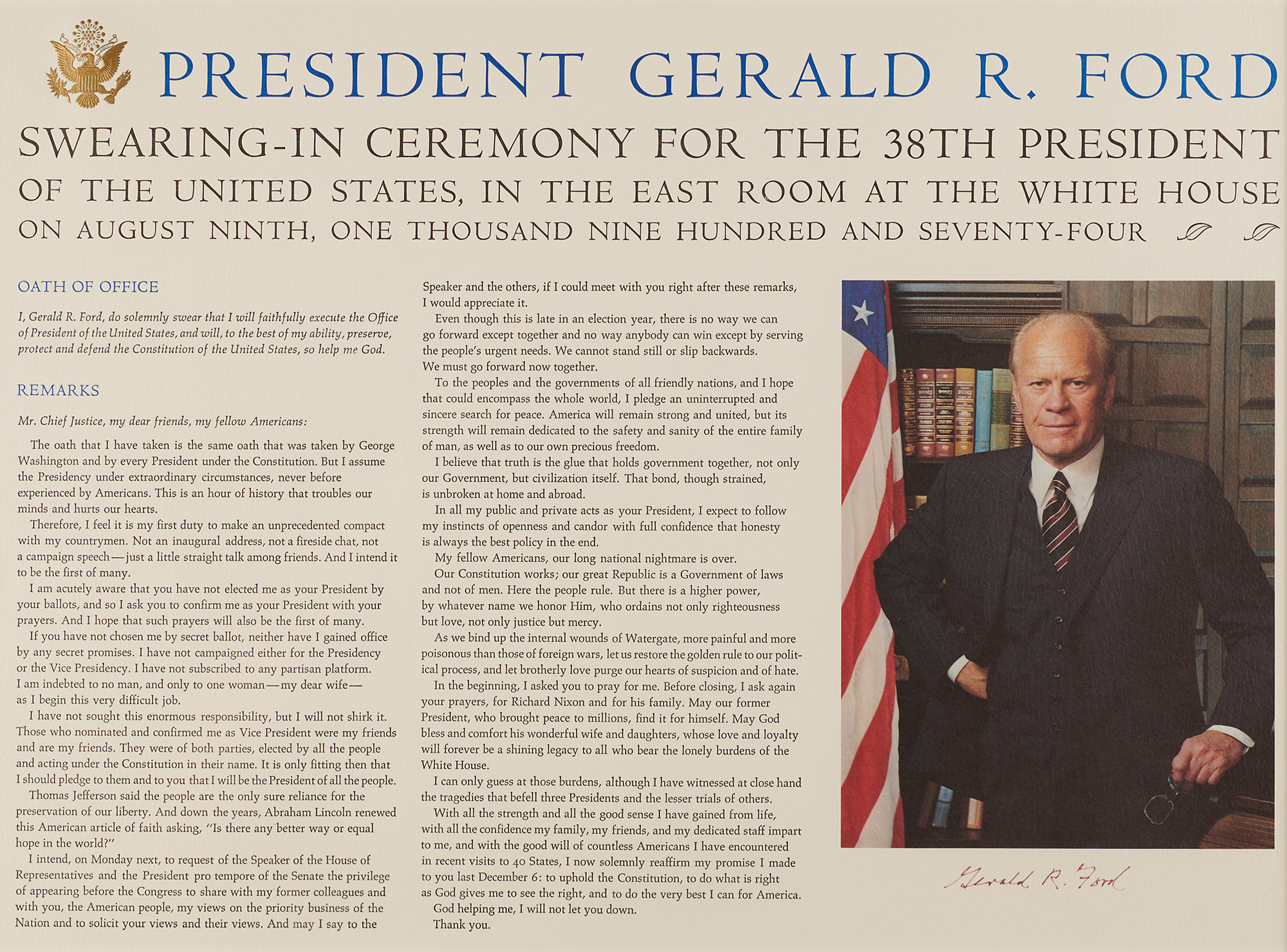 Gerald Ford Oversized Signed Print | RR Auction