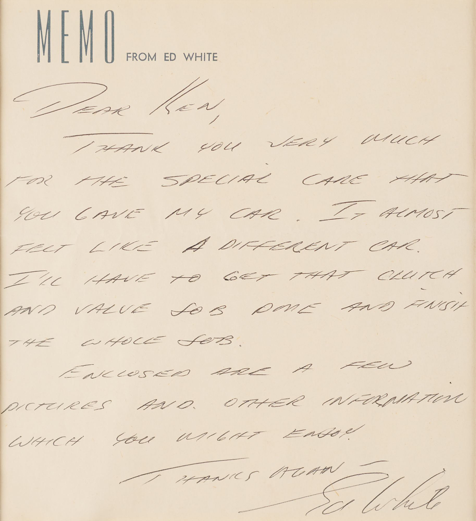 Edward H. White II Autograph Letter Signed | RR Auction
