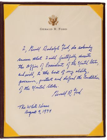 Gerald Ford Autograph Quotation Signed - Presidential Oath of Office: