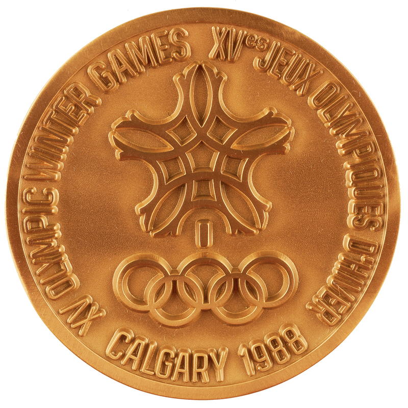 Calgary 1988 Winter Olympics Gold, Silver, and Bronze Winners' Medals