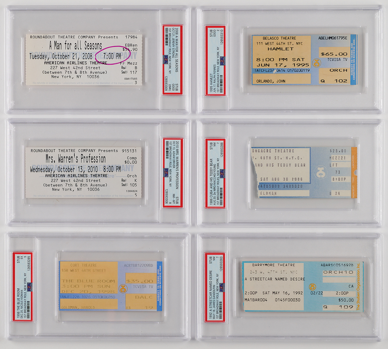 Actors and Entertainers Collection of (36) Stage Milestone Tickets and