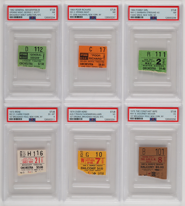 Actors and Entertainers Collection of (36) Stage Milestone Tickets and