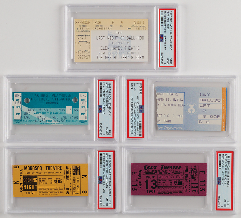 Actors and Entertainers Collection of (36) Stage Milestone Tickets and