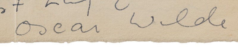 Oscar Wilde Autograph Letter Signed: "I most unluckily have made