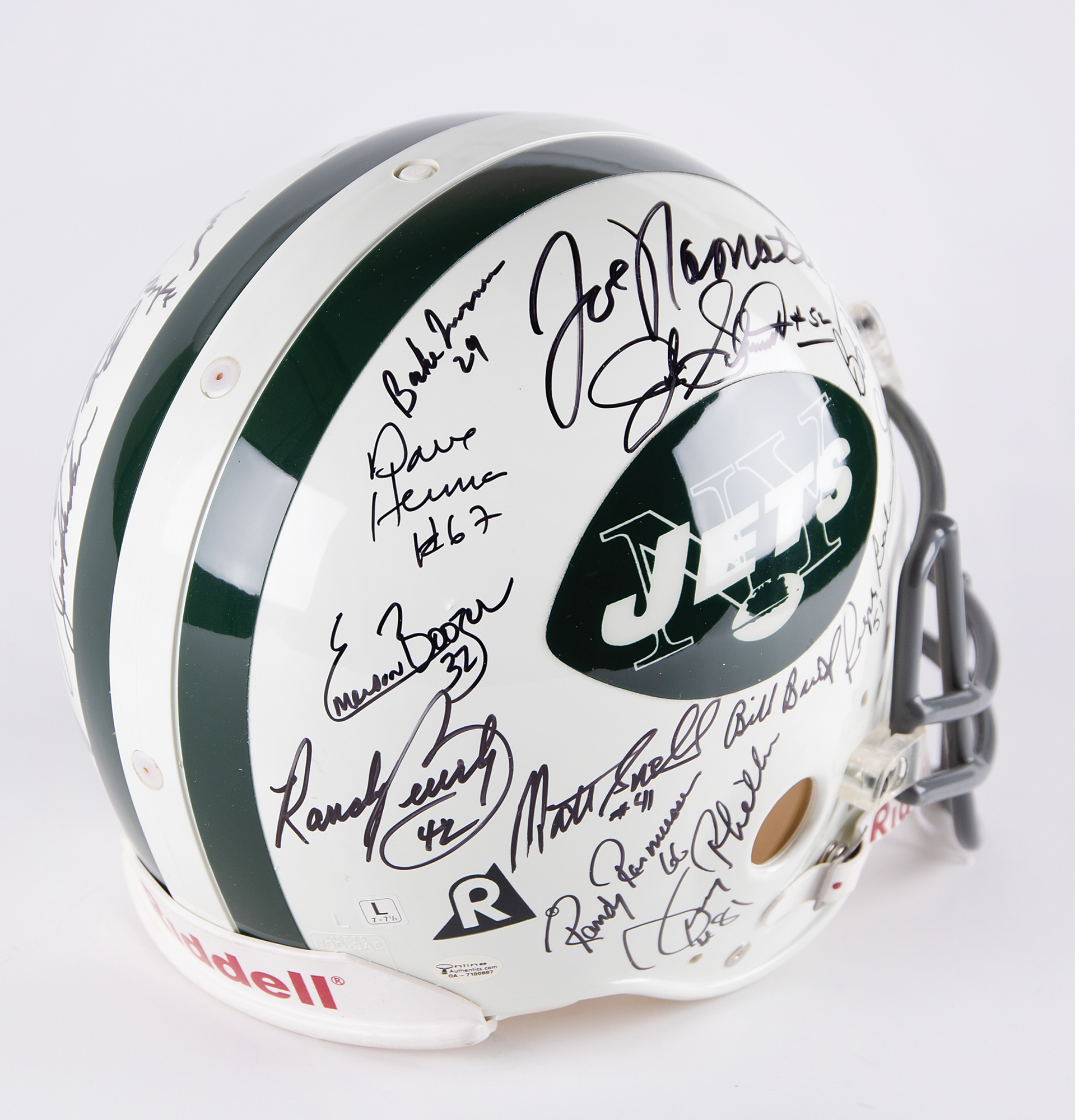 NY Jets: 1969 Super Bowl Champions Team-Signed Football Helmet | RR