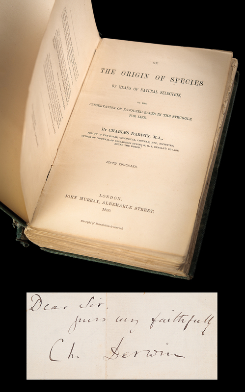 Charles Darwin Signature in On the Origin of Species (Second Edition,