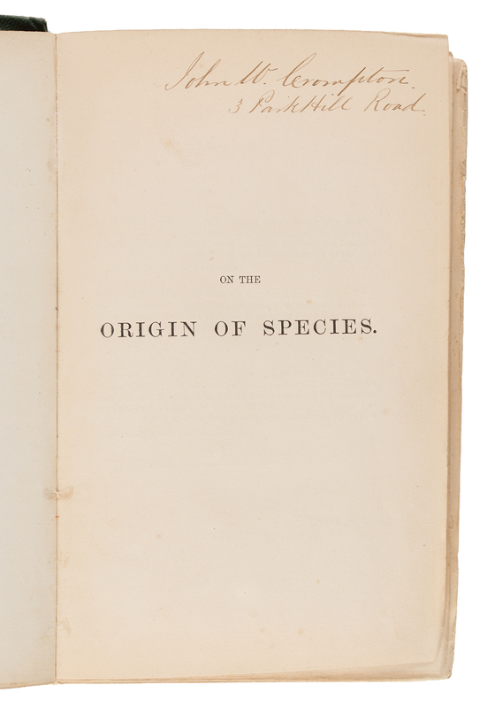 Charles Darwin Signature in On the Origin of Species (Second Edition,