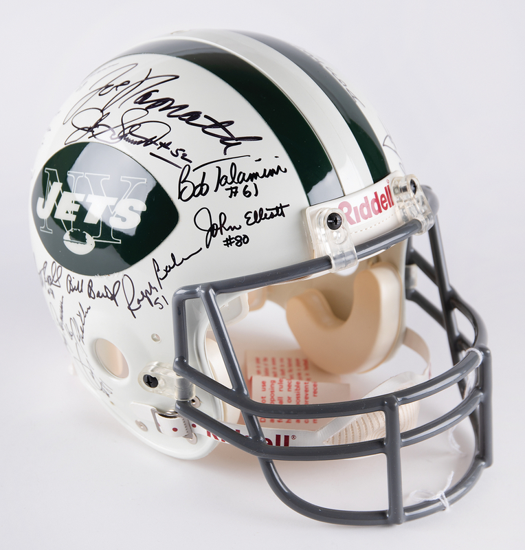 NY Jets: 1969 Super Bowl Champions Team-Signed Football Helmet | RR